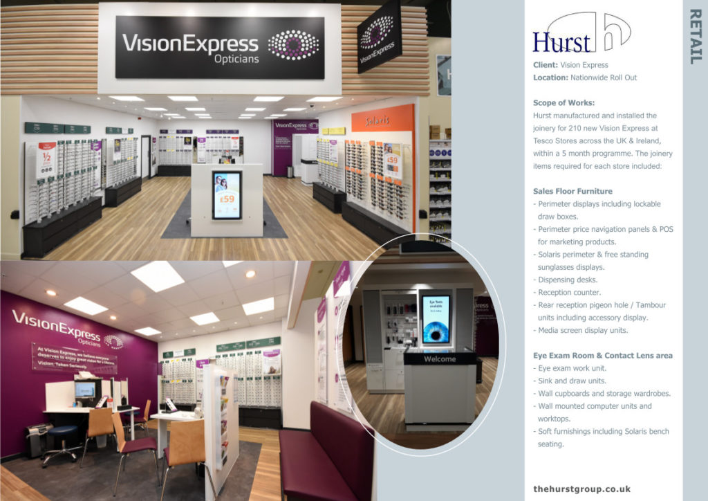 Hurst deliver joinery for 210 new Vision Express Opticians stores in 5 ...